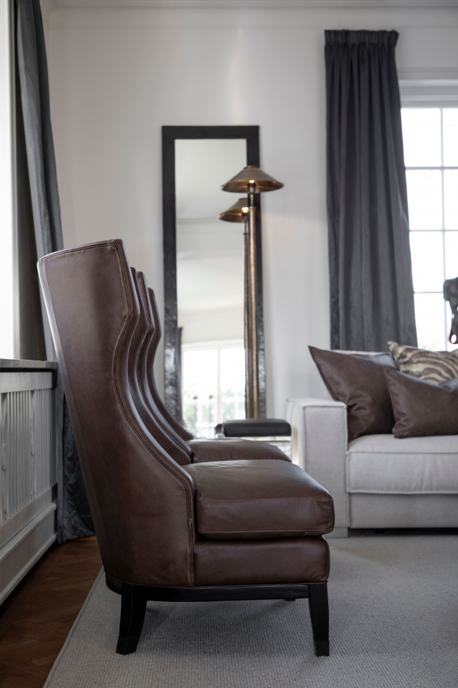Reed Brun Skinn Lenestol - Artwood - vakrerom.no